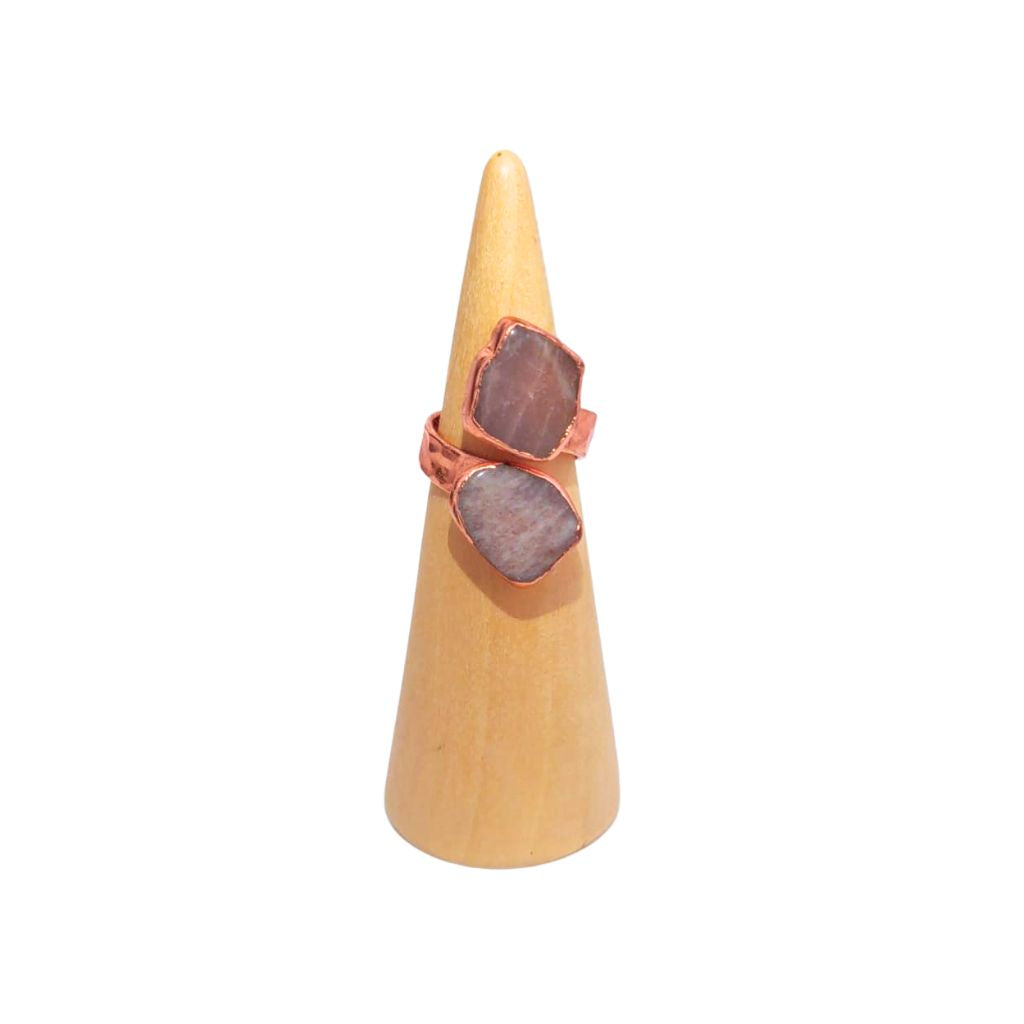 Rose Quartz Copper Ring – Dyori