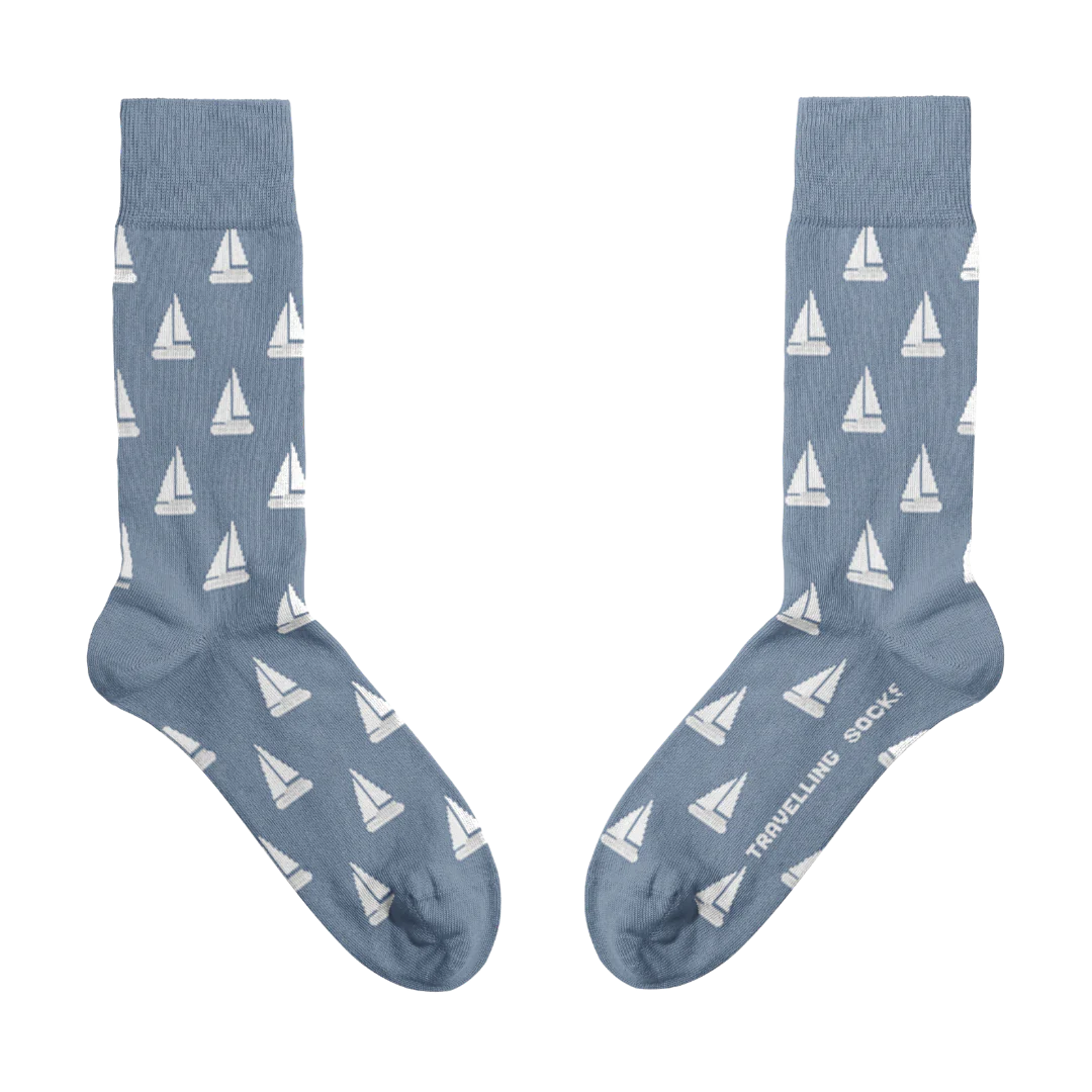 Sailboat Print Socks by Dyori | Fun Gift in Gift Bag